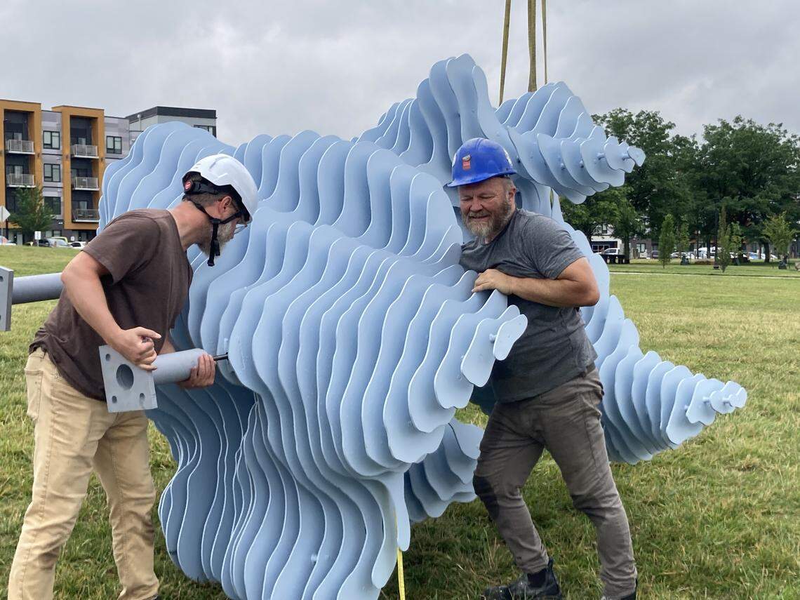 It weighs 5,000 pounds. It's powder blue. See new art installation on ...