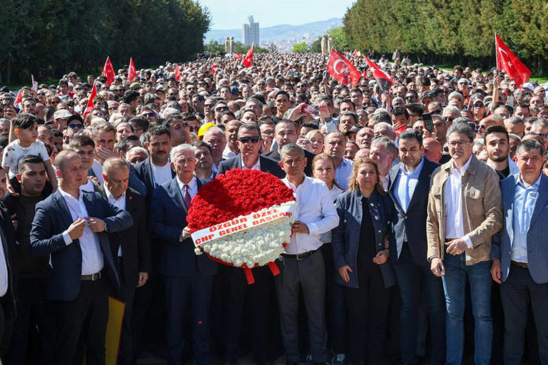 Ousted Turkish opposition leader Ozel draws thousands in Ankara protest