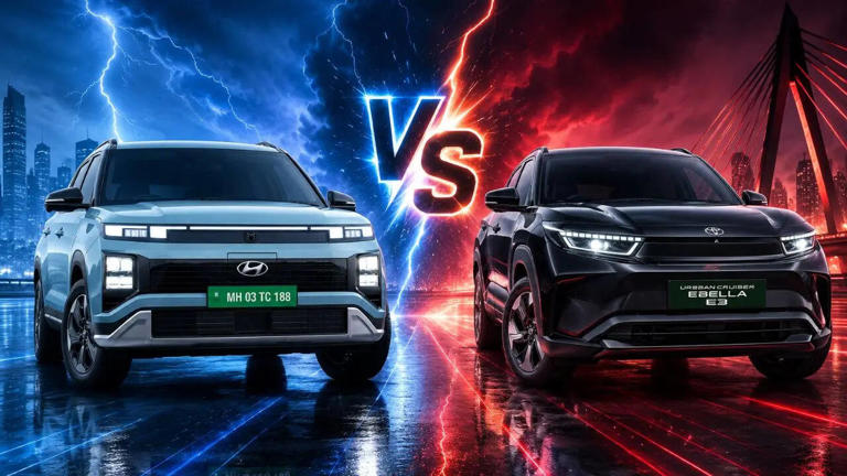 Toyota Urban Cruiser Ebella E3 vs Hyundai Creta Electric top variant ...