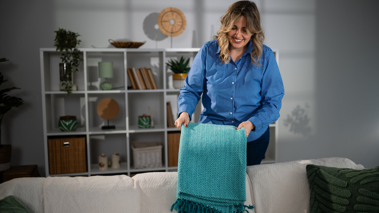 Not baskets: A blanket storage idea that doubles as a must-have decor piece