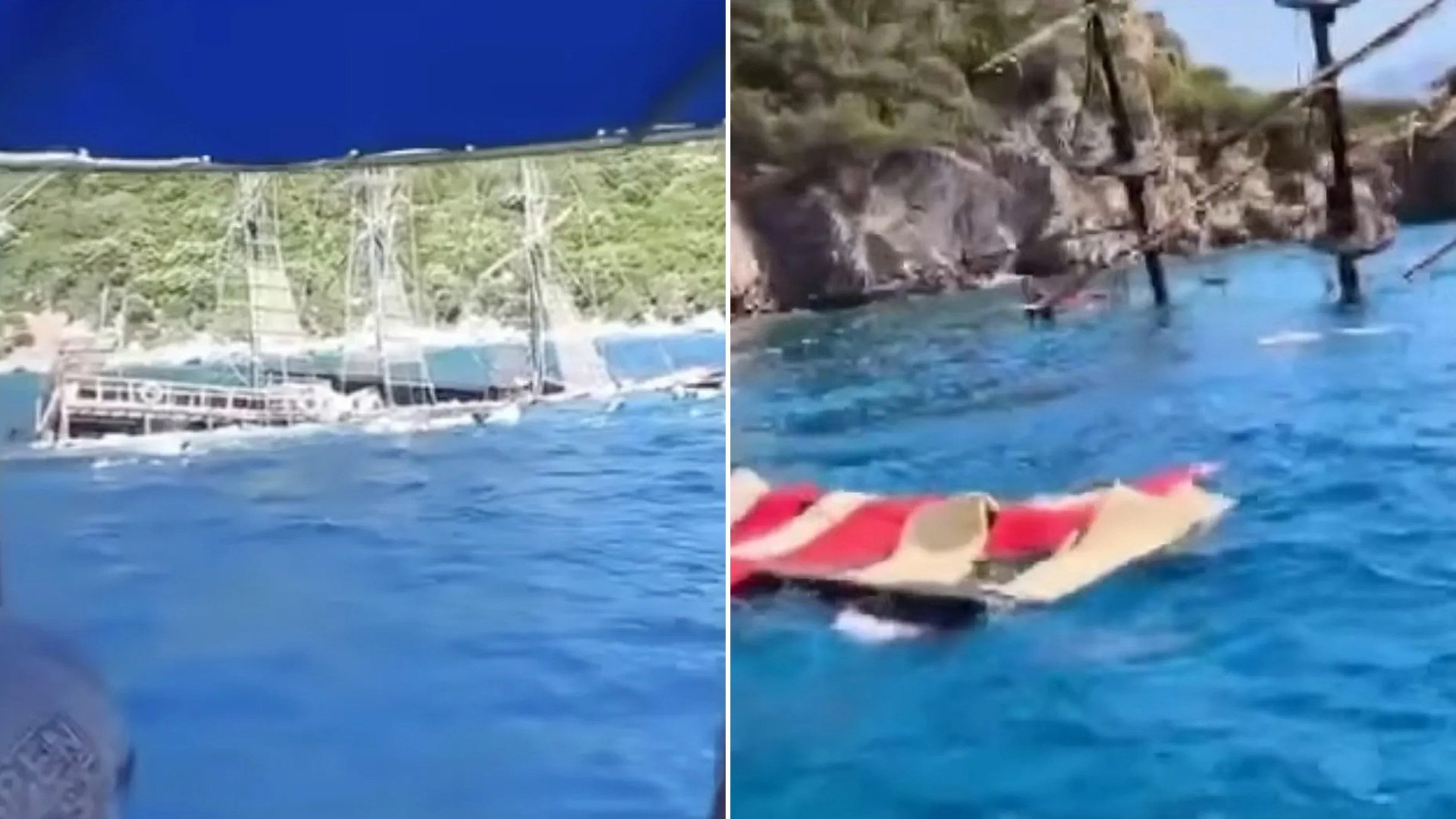 Pirate party boat with British tourists sinks forcing people to jump ...