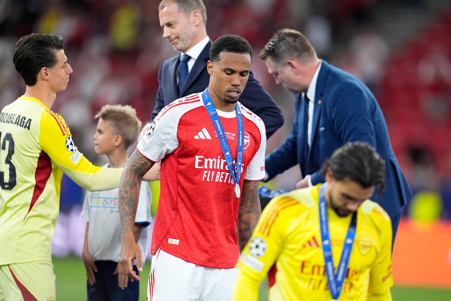 Declan Rice reveals Gabriel is 'devastated' after his penalty miss in ...