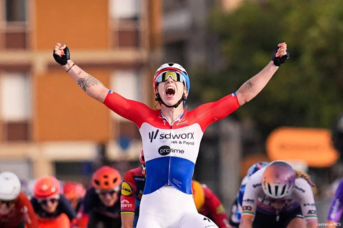 Lorena Wiebes disqualified after winning the first Giro stage; pink ...