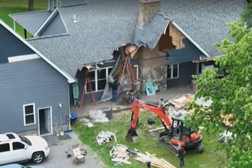 Pennsylvania husband in furious rage tears apart house with excavator ...
