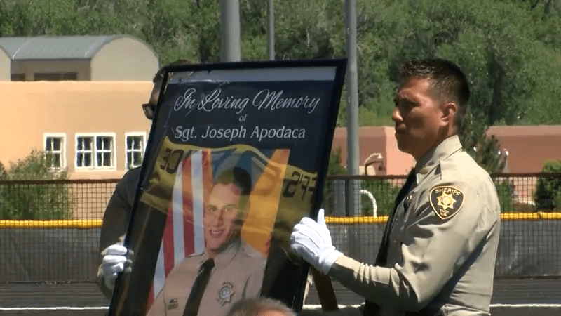Taos community pays respects to Sgt. Joseph Apodaca who died in crash
