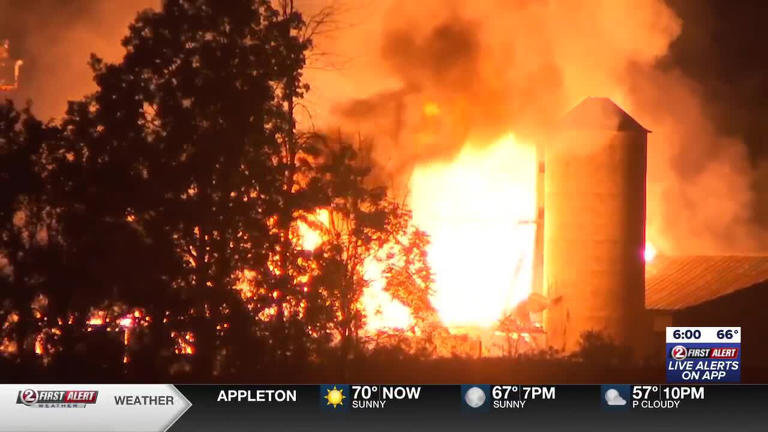 Barn destroyed after overnight fire in Harrison
