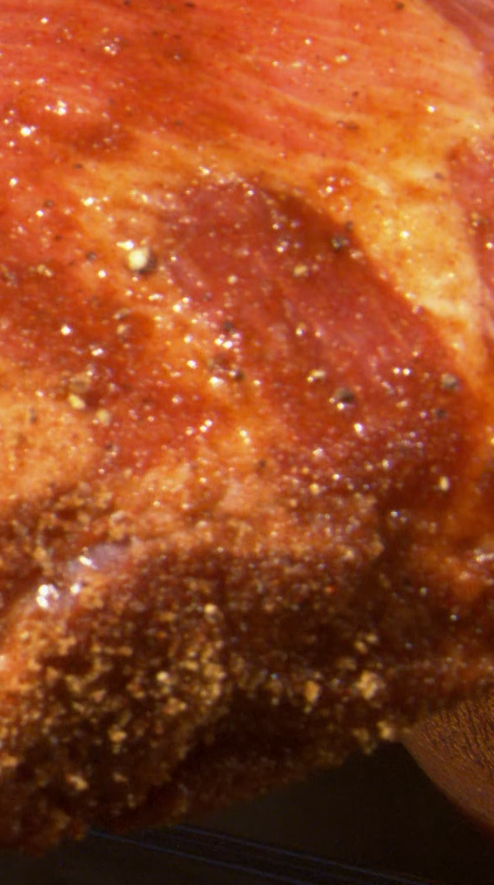 Smoked pork butt with mop sauce