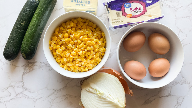 Simple zucchini corn pie