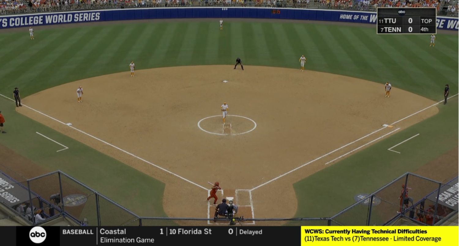 ABC softball broadcast cut out