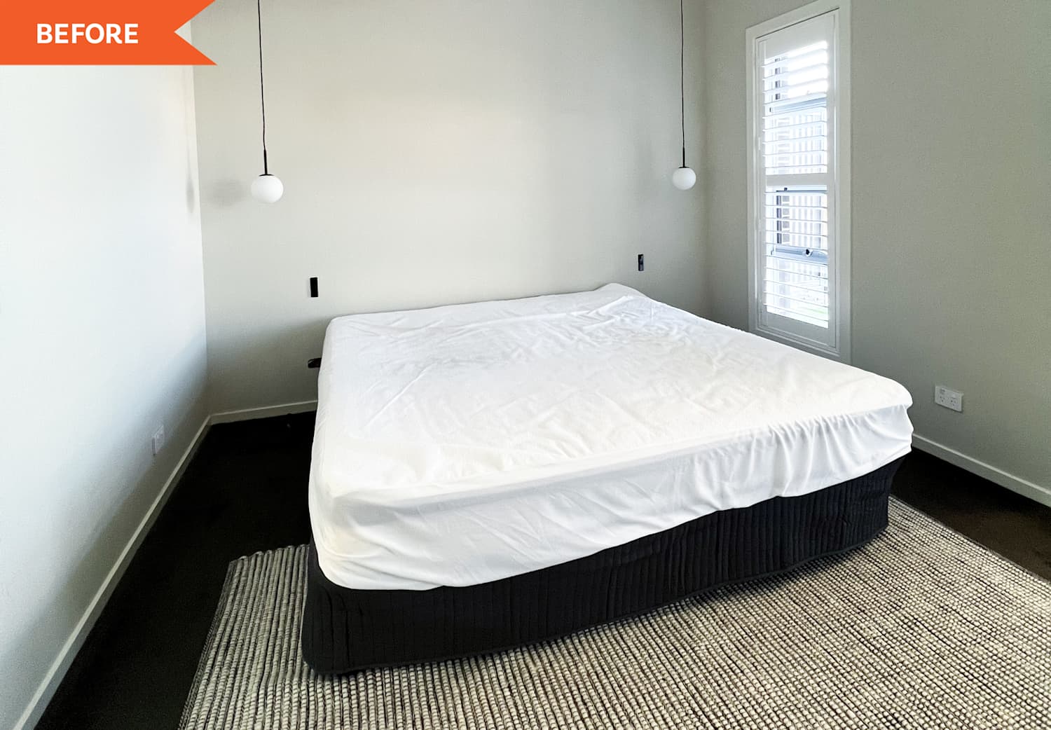 A boring, unenthusiastic bedroom got a bold accent wall in just 2 days
