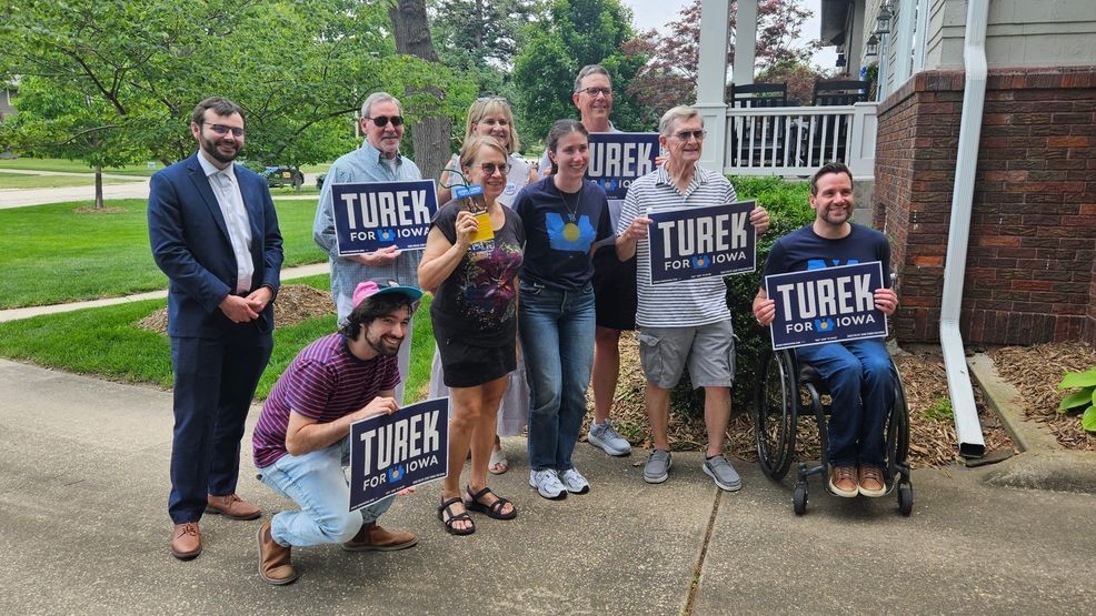 US Senate candidate Josh Turek spends Saturday campaigning in eastern Iowa