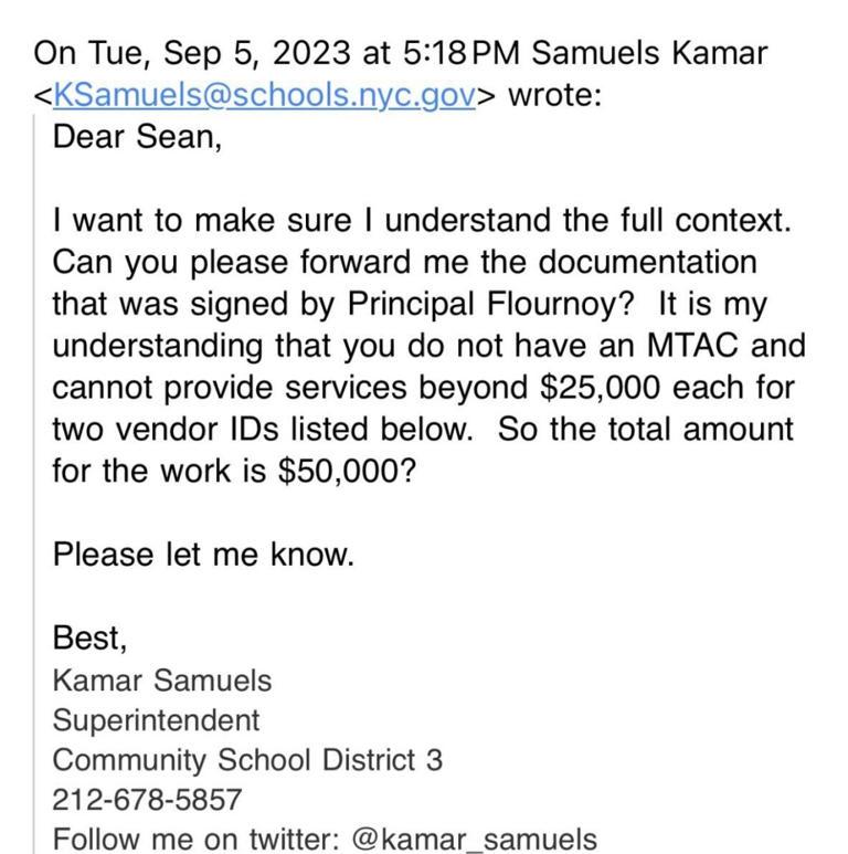 NYC schools chancellor Kamar Samuels signed improper $180K contract ...