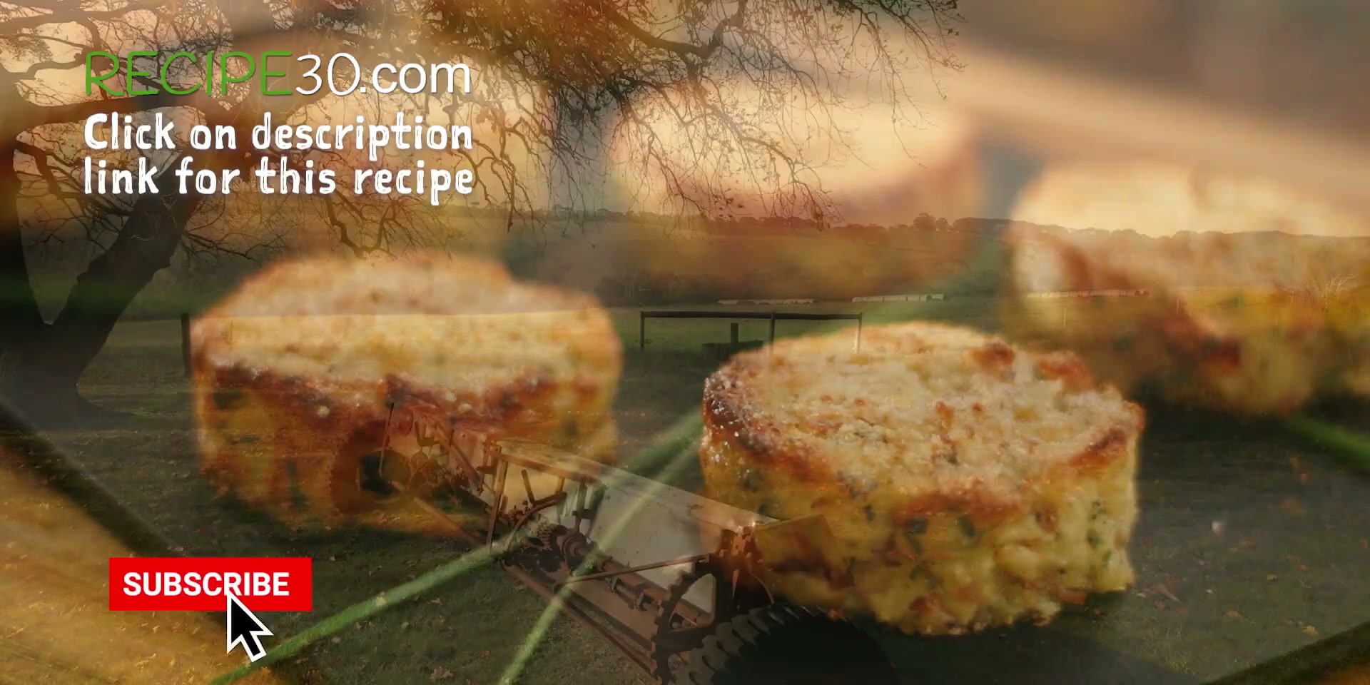 Oven baked potato cakes with ham and chives