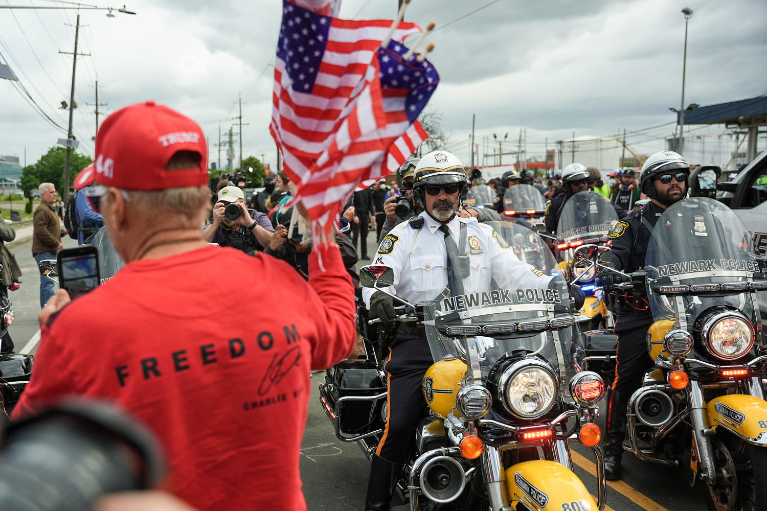 Dueling protests draw heavy police presence outside New Jersey ICE ...