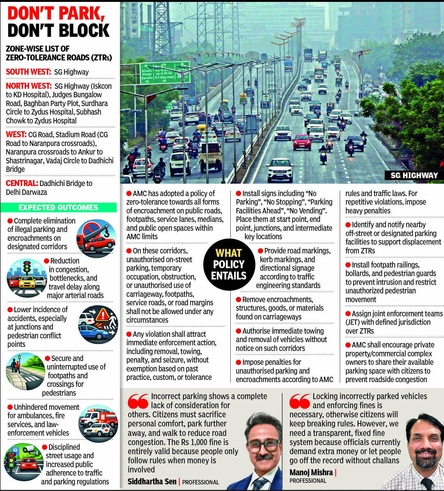 Park smart or pay dearly on 11 'zero-tolerance roads'