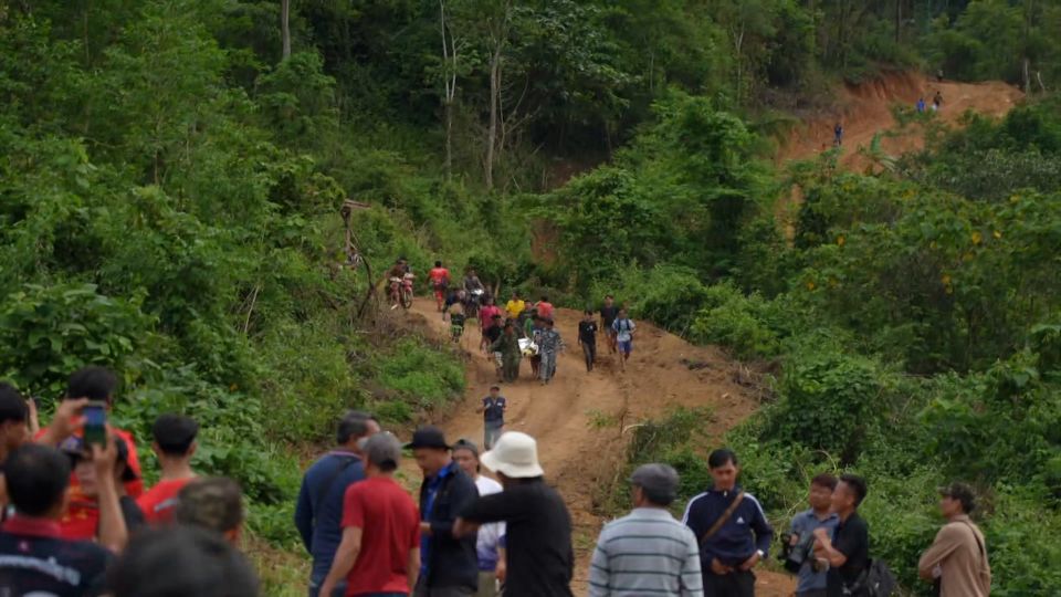 CNN on scene as rescued Laos villagers load ambulance