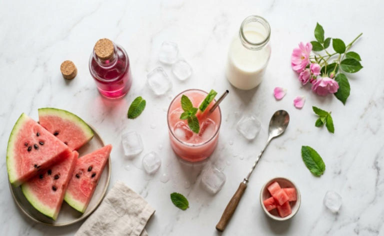 This watermelon pink drink is the definition of summer refreshment