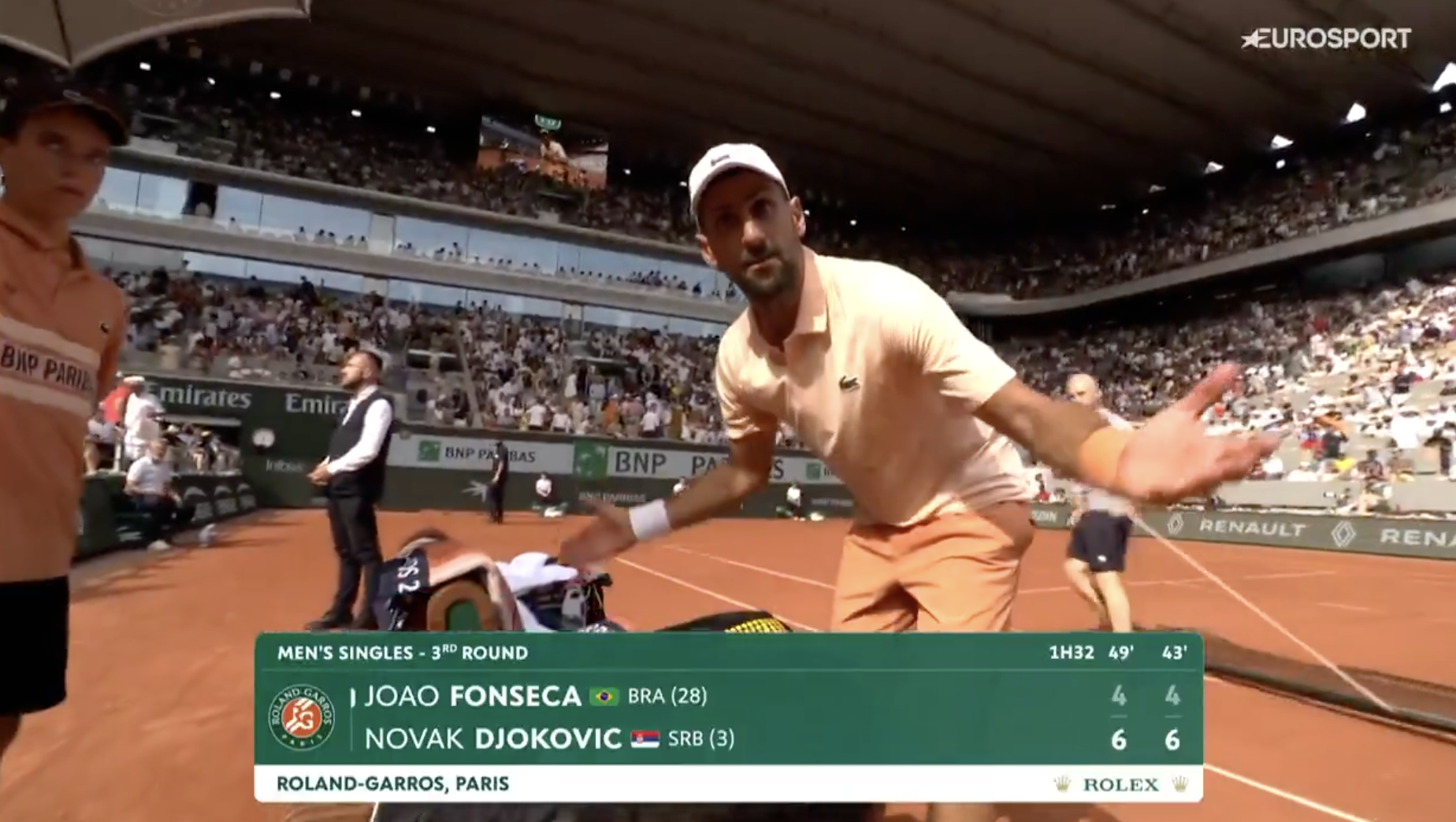 Novak Djokovic scolds cameraman