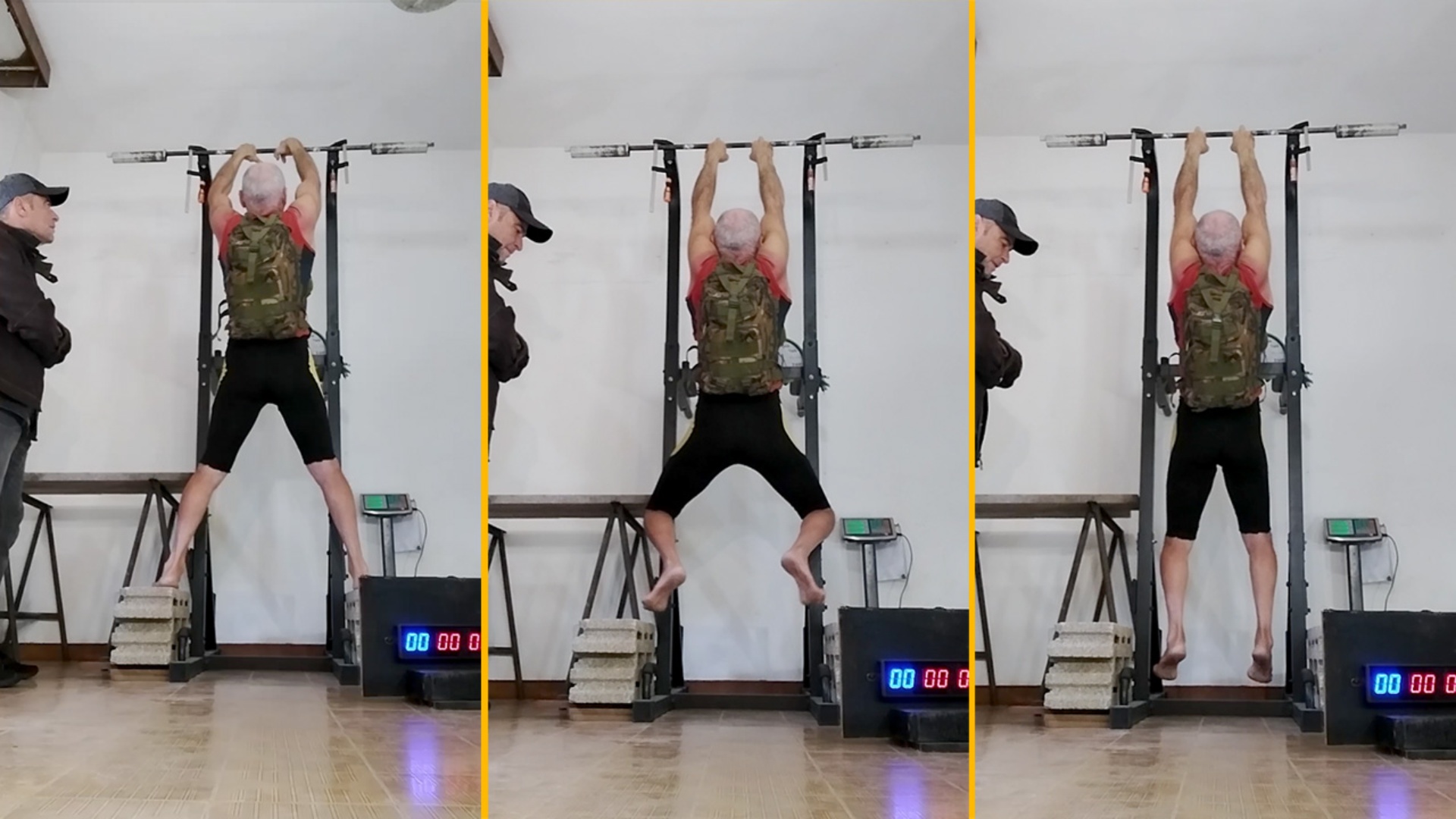 Longest duration in the dead hang position using two fingers with a ...
