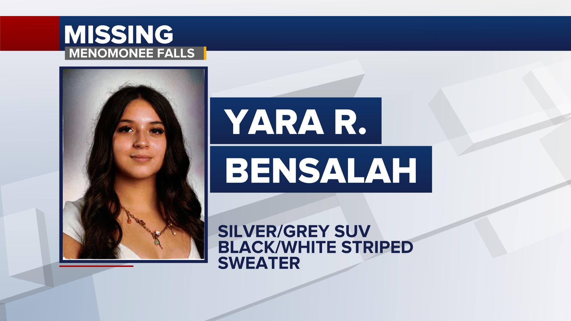 Police search for missing 15-year-old girl in Menomonee Falls