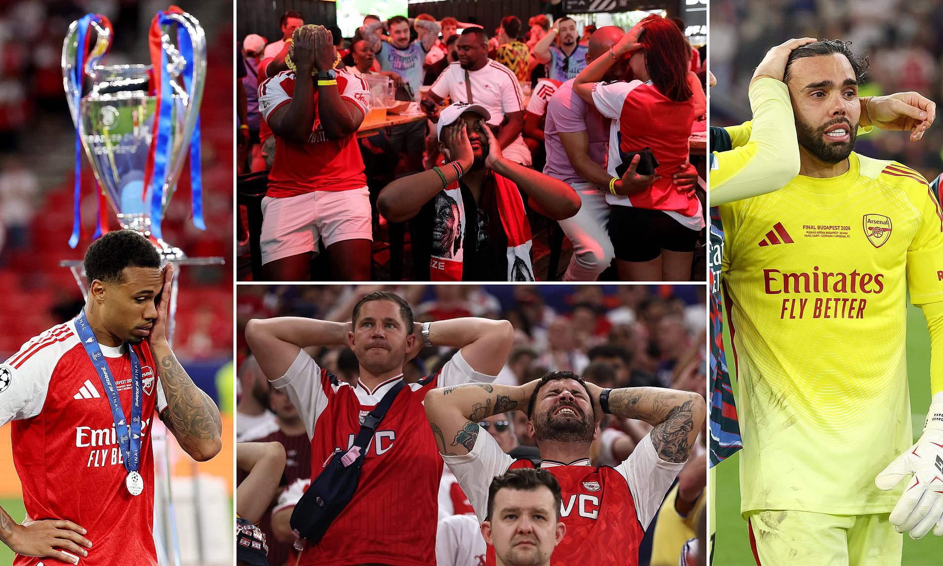 Arsenal fans in despair and players in tears as they lose Champions ...