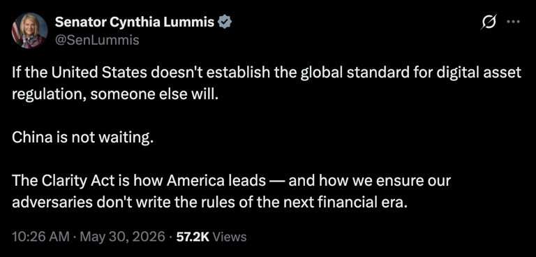 Senator Lummis says China will 'write the rules' of the new financial ...