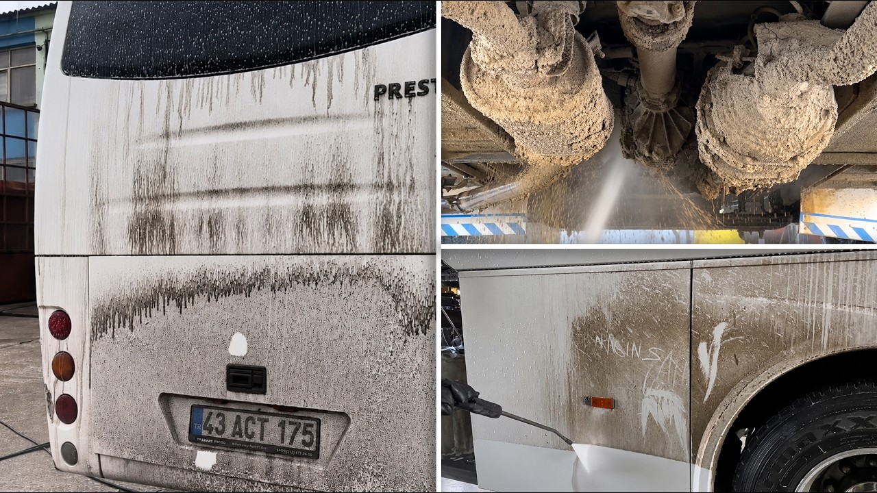 This bus got stuck in mud at music festival | Now it's spotless