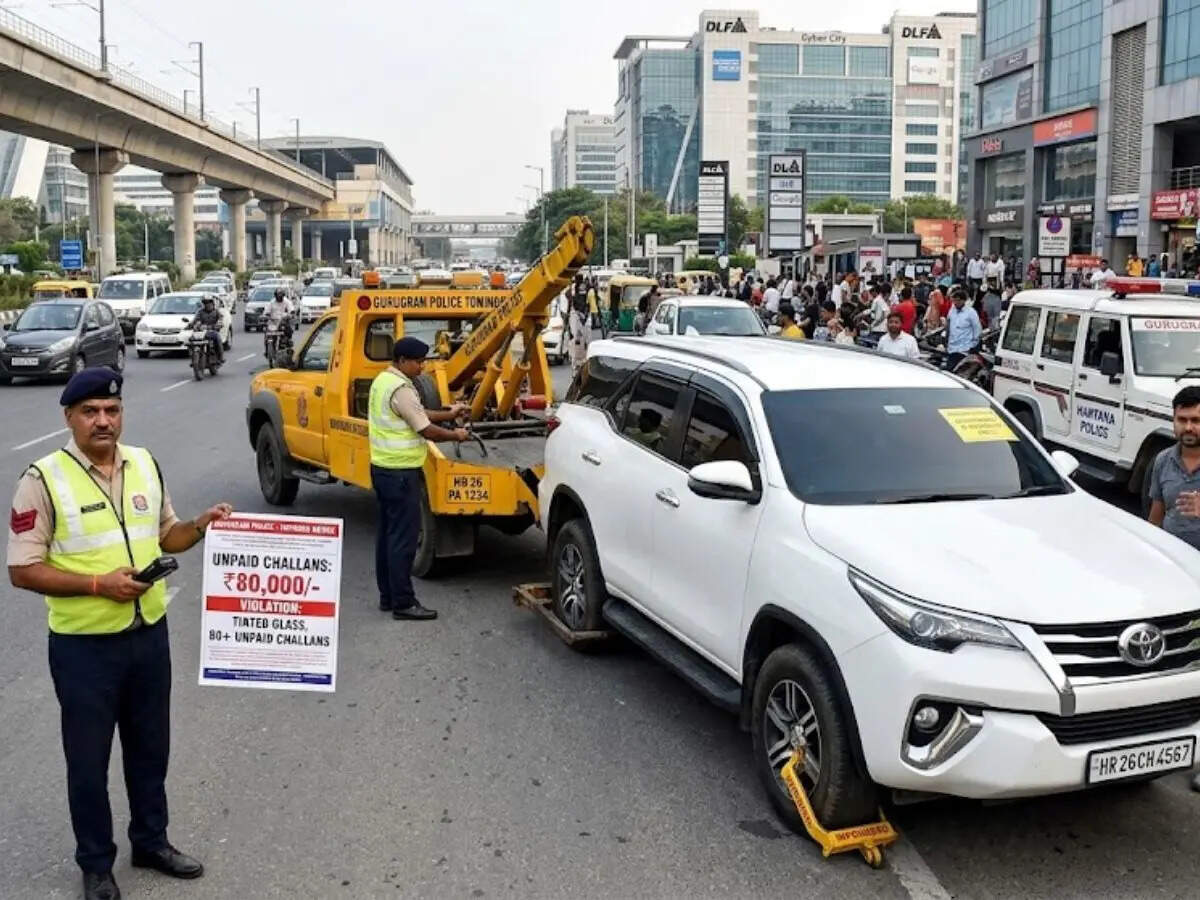 Gurugram traffic police seize Toyota Fortuner for illegal modifications ...