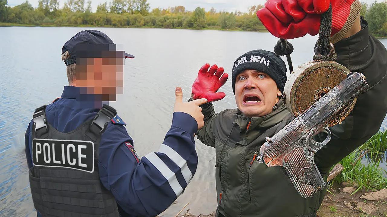 Found machine gun underwater while magnet fishing! **Police involved**