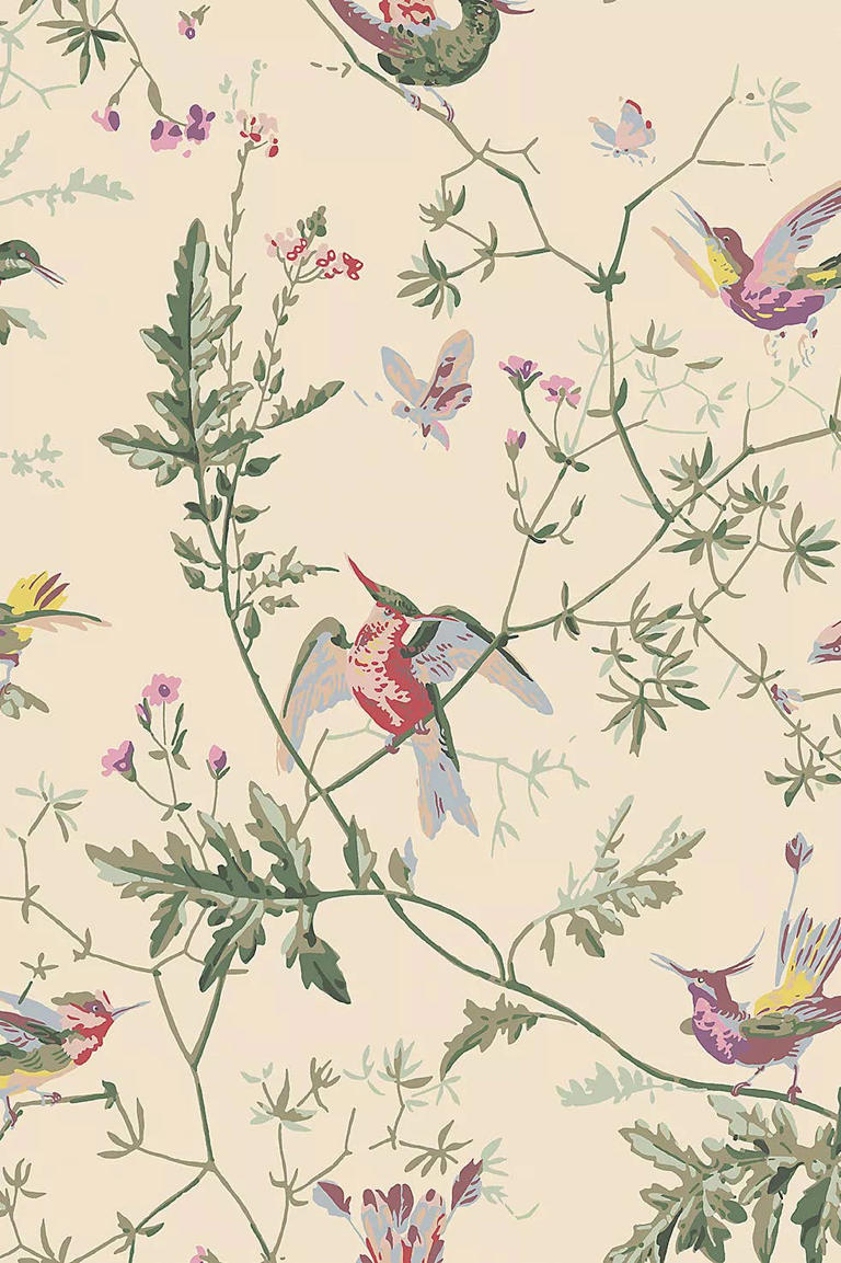 Anthropologie’s beautiful hummingbird wallpaper adds an elegant touch ...