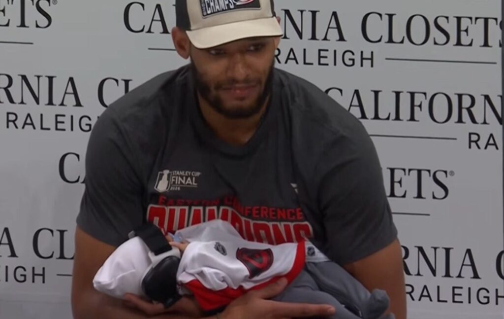 Hurricanes’ K’Andre Miller’s newborn celebration after Eastern ...