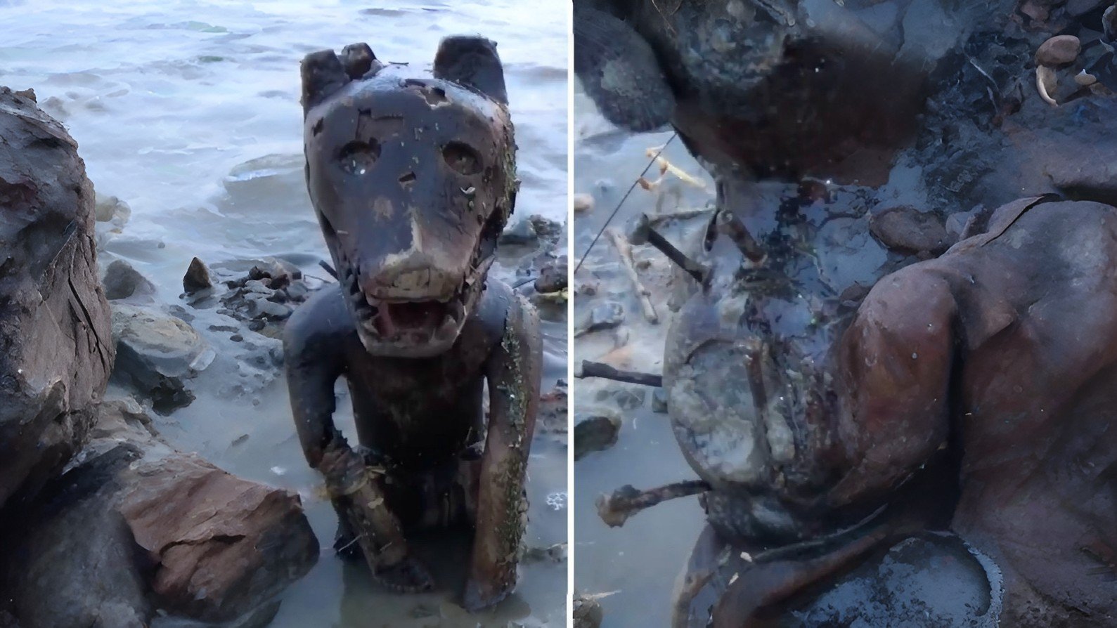Carvings found while mudlarking in the Thames