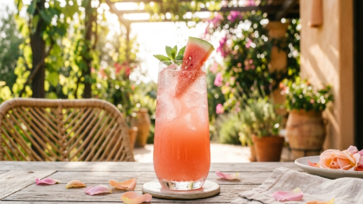 This watermelon pink drink is the definition of summer refreshment