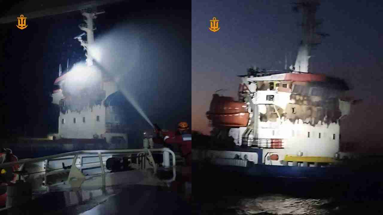 Turkish ship hit by Russian drone after leaving Odesa port in Ukraine