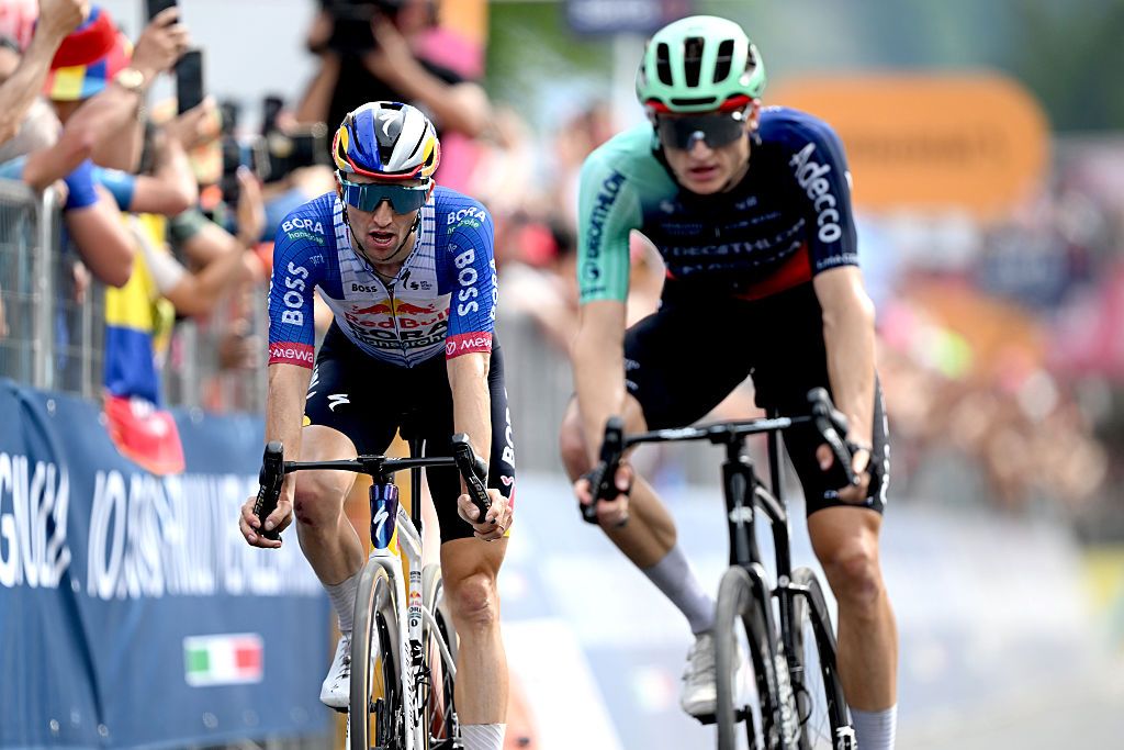 Felix Gall and Jai Hindley celebrate Giro d'Italia podium after final ...
