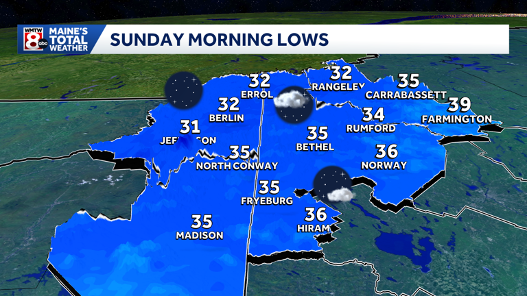 Frost possible as cold air settles in Saturday night