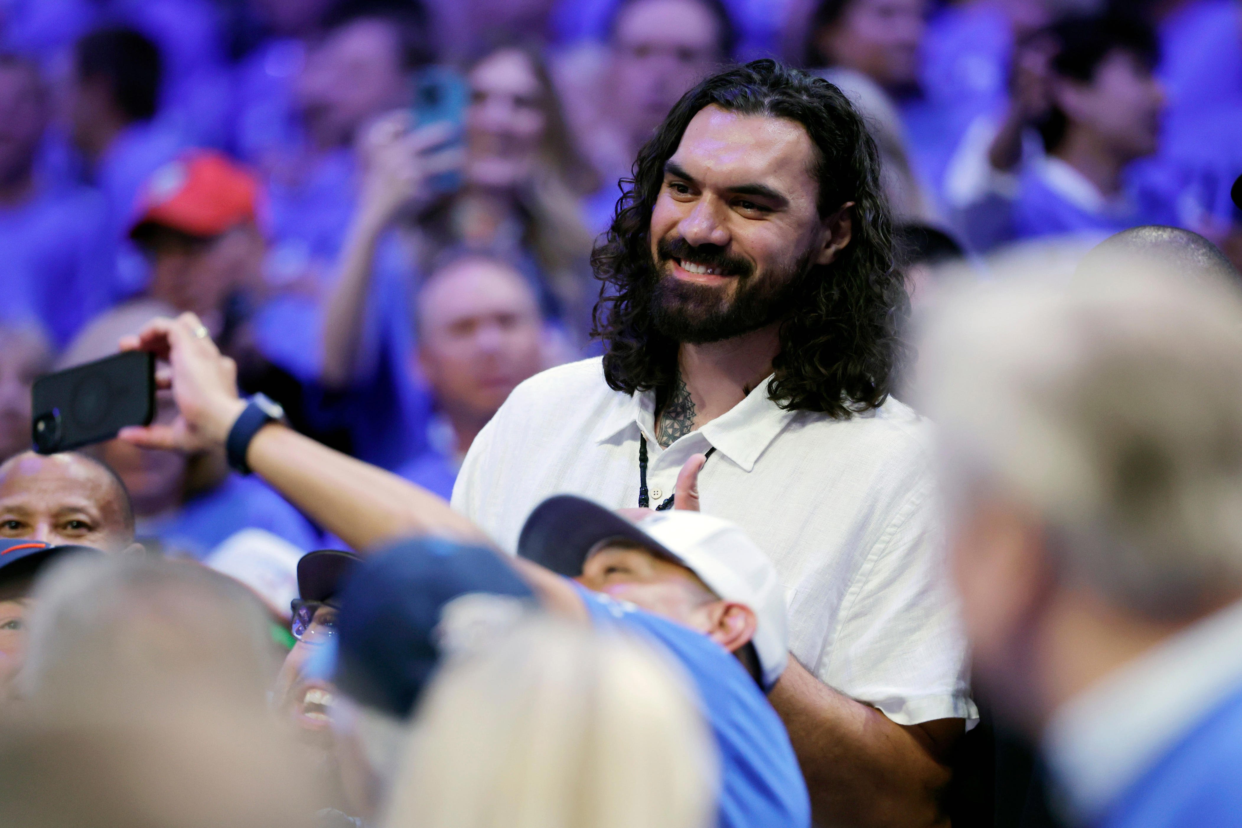 Rockets center Steven Adams makes appearance at Western Conference Finals