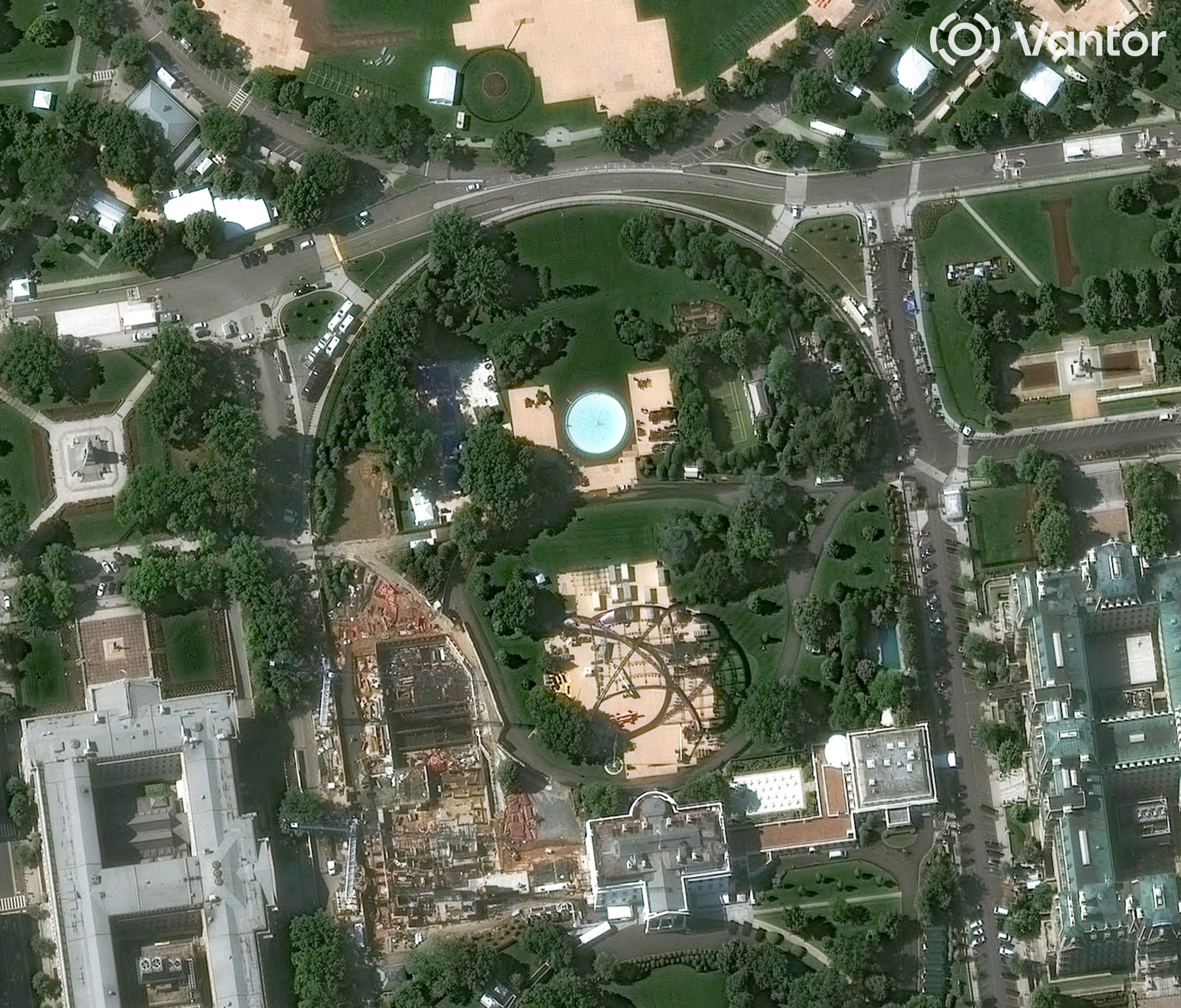 New satellite images show White House ballroom construction, UFC bout cage