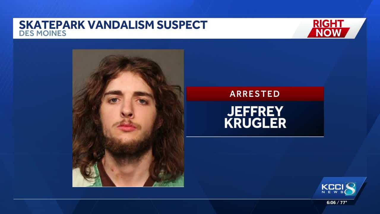 Man charged in Des Moines skatepark restroom vandalism