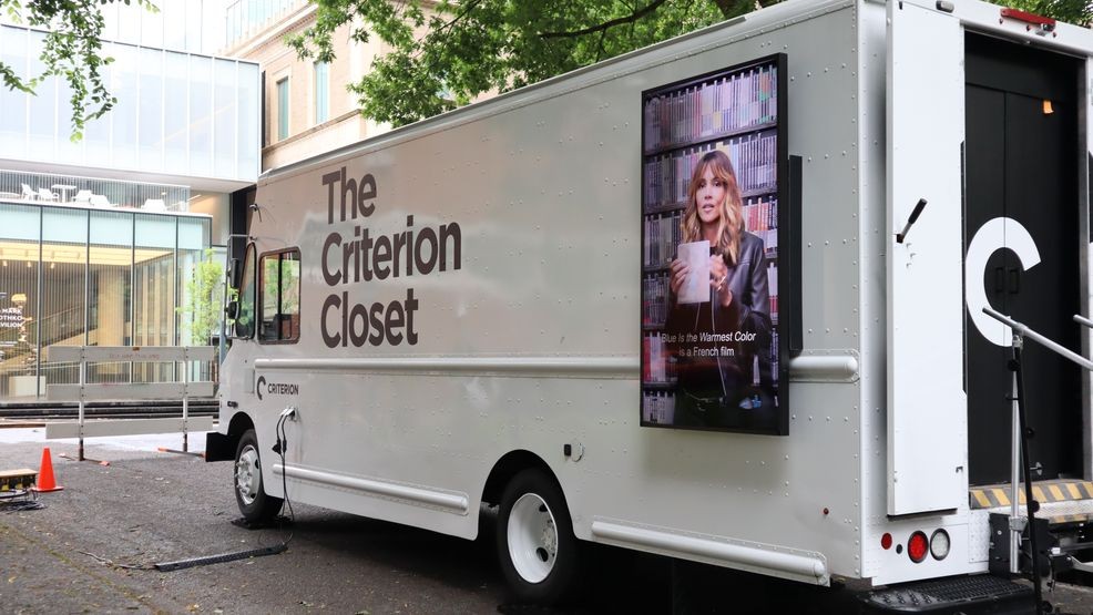 Hundreds line up for hours outside the Criterion Mobile Closet in Portland