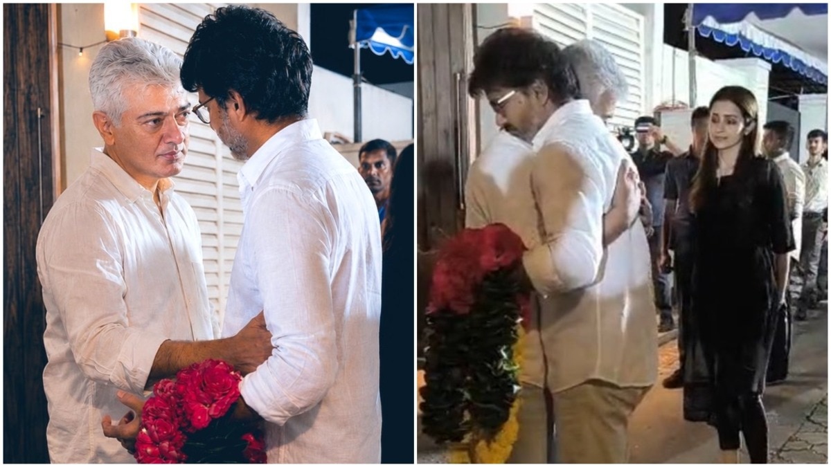 CM Vijay, Trisha visit grieving Ajith Kumar after mother Mohini Mani's ...