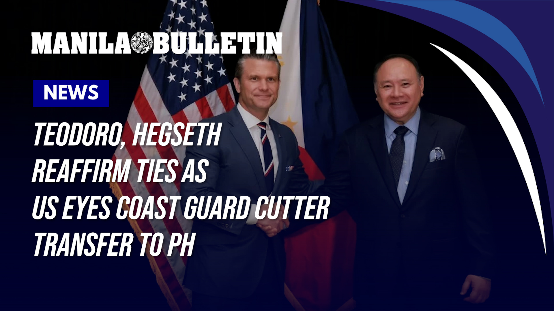 Teodoro, Hegseth reaffirm ties as US eyes Coast Guard cutter transfer to PH