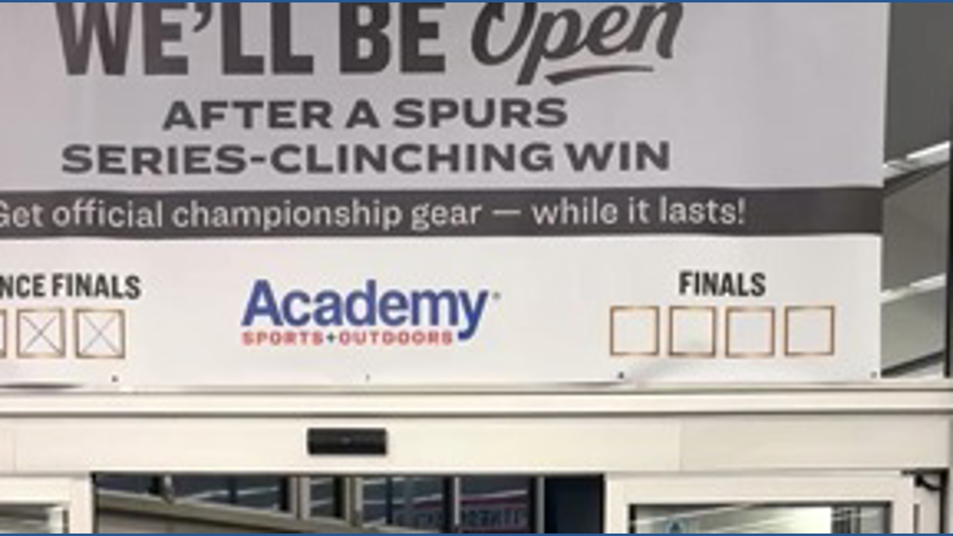 Academy Sports selling Spurs WCF champions gear