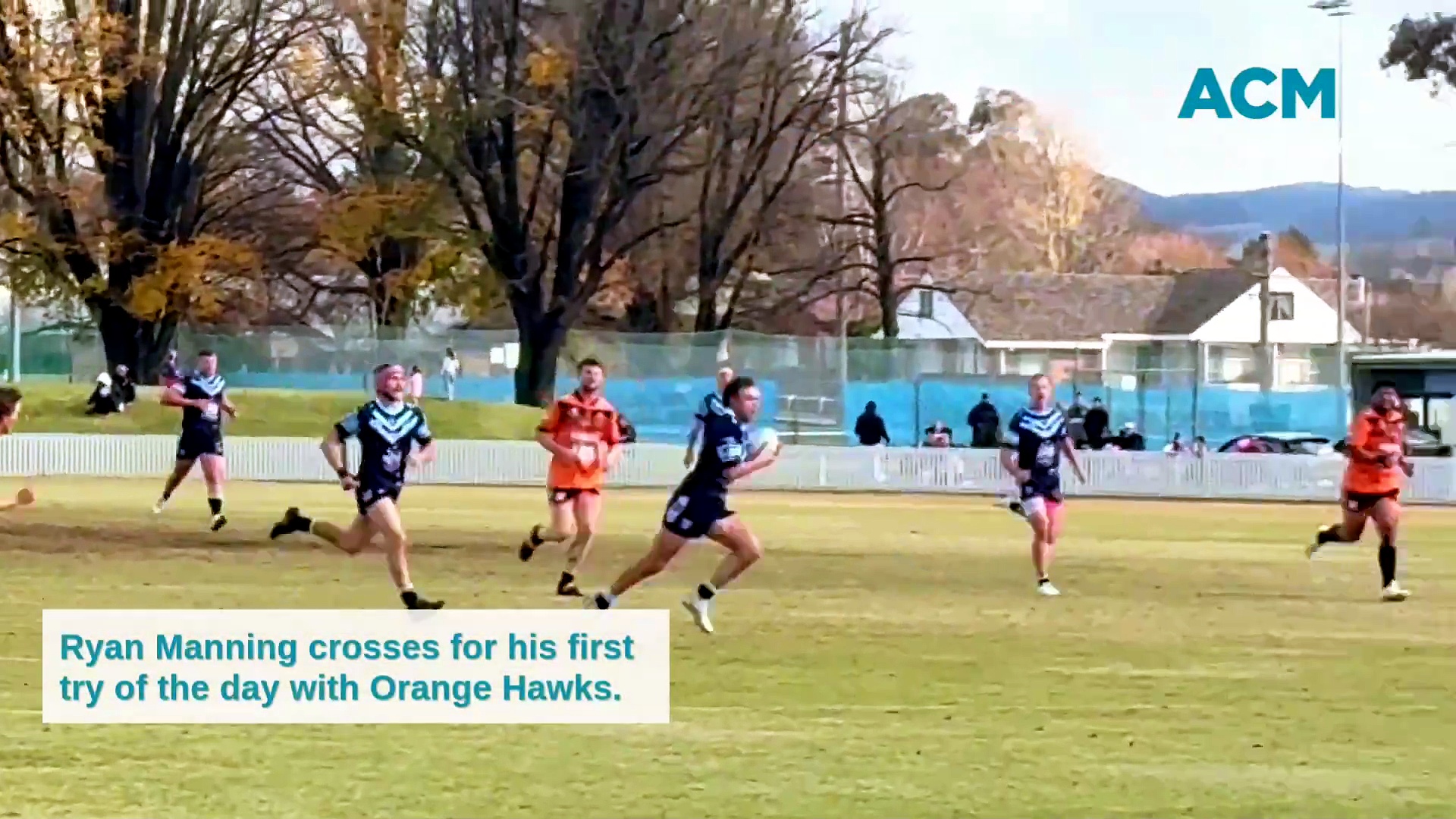 Orange Hawks' Ryan Manning crosses for his first try of the PMP season