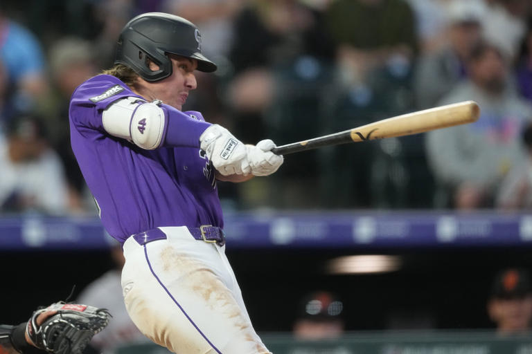 Jake McCarthy hits 2-run homer, drives in 4 runs in the Rockies' 8-3 ...