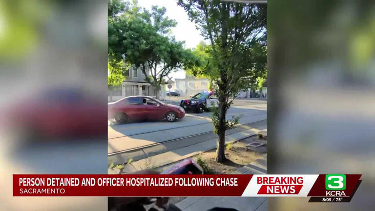 Sacramento police officer taken to hospital after pursuit suspect hits ...