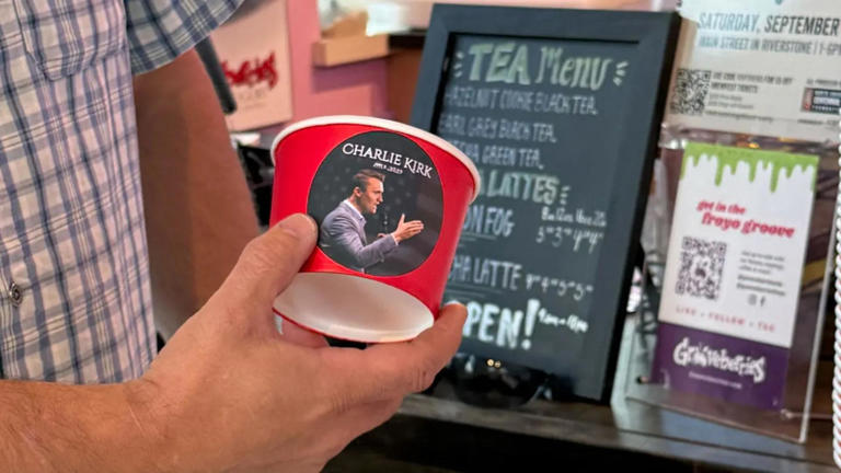 Charlie Kirk tribute cups trigger fury after Idaho frozen yogurt shop ...