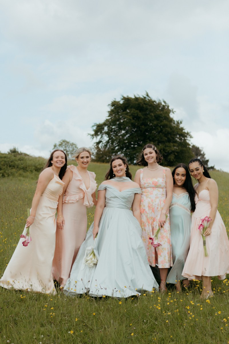 40 real bridal parties who rocked mix & match bridesmaids dresses