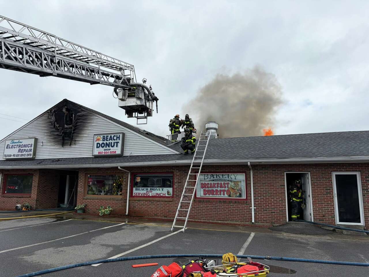 Clinton donut shop closed indefinitely after fire tears through attic ...