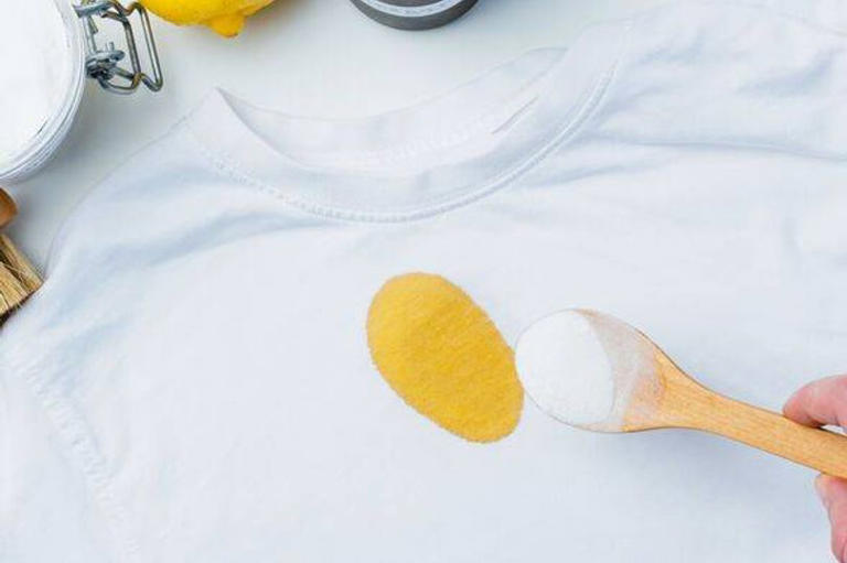 Remove yellow clothing stains easily using 2-ingredient solution that ...